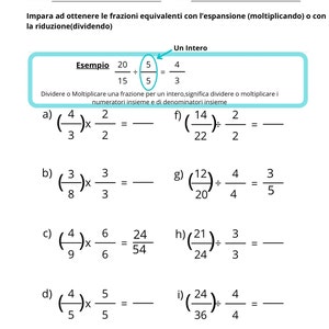 Fractions With 120 Exercises - Etsy