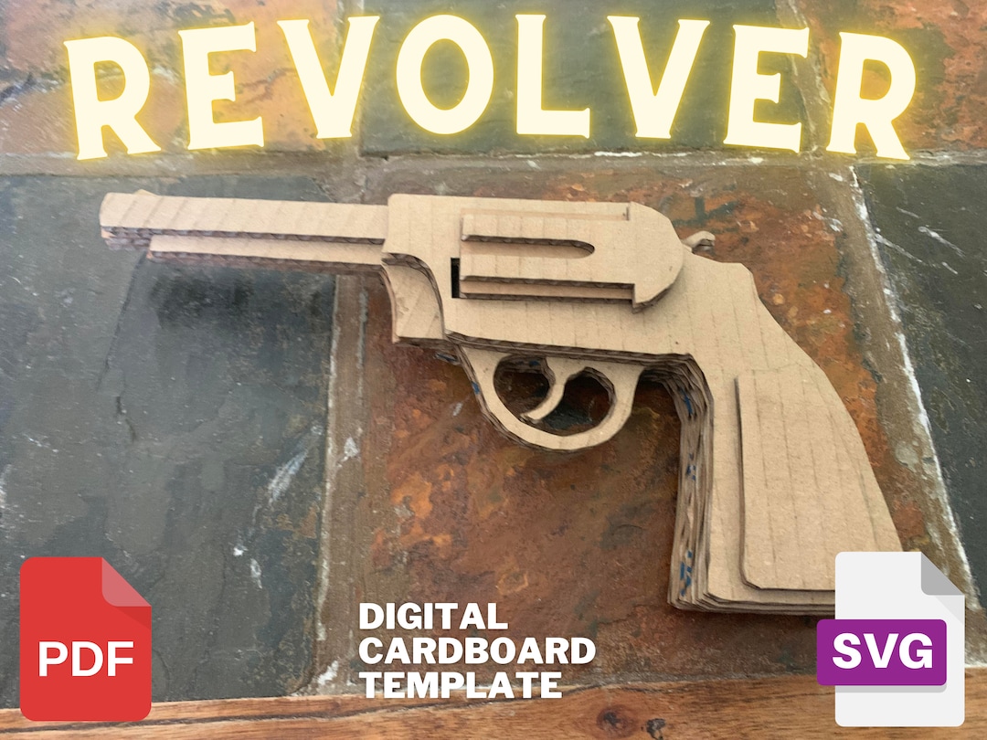 Cardboard Revolver, Digital Files Only, Cardboard Template, Kids Craft ...