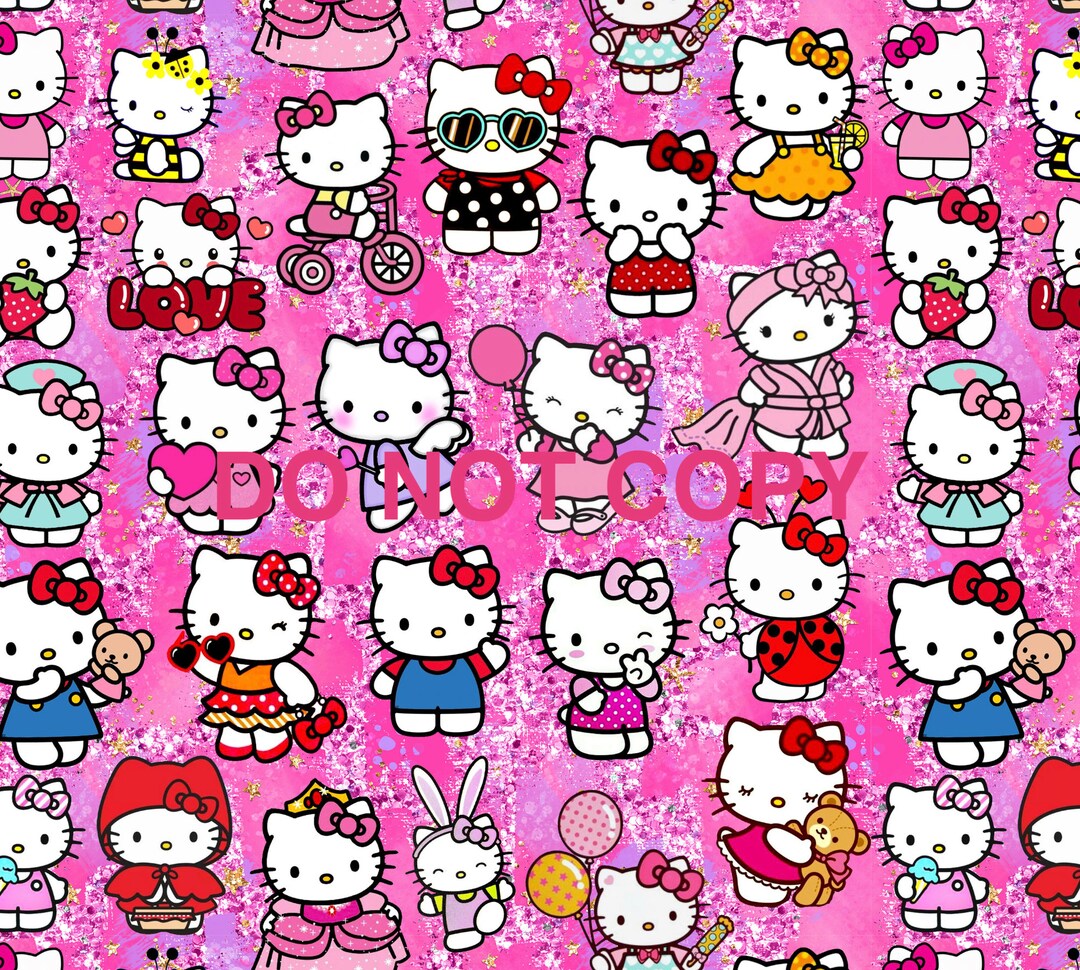 Digital Seamless Pattern Pink Cats - Etsy