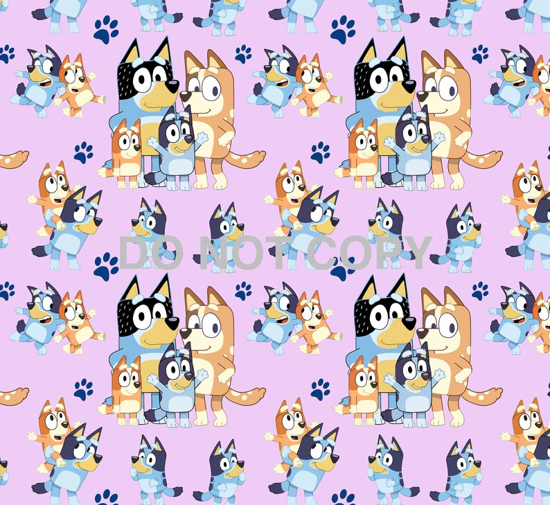 Bluey Pink Digital Seamless Pattern - Etsy
