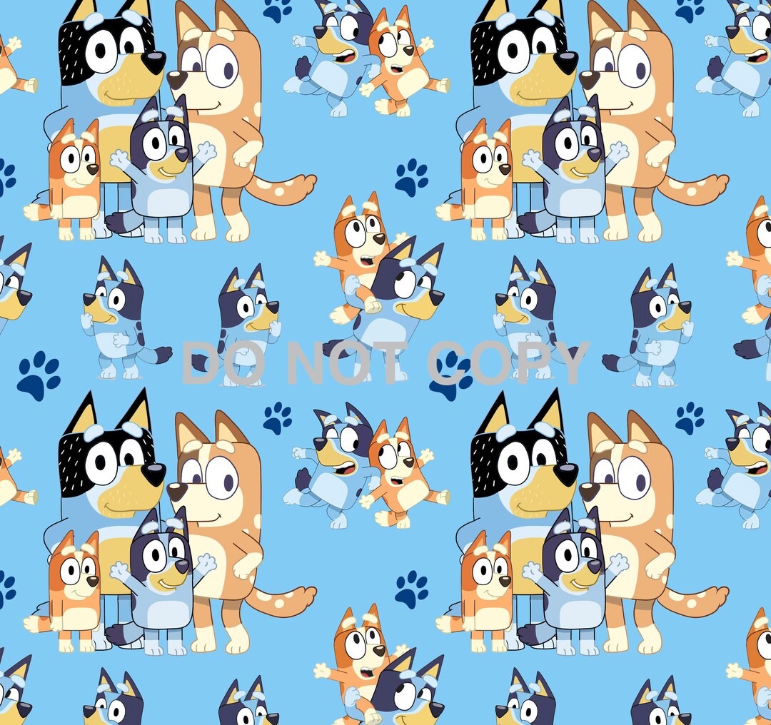 Bluey Blue Digital Seamless Pattern - Etsy