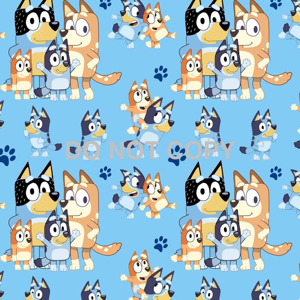 Seamless Bluey Pattern Png - Etsy