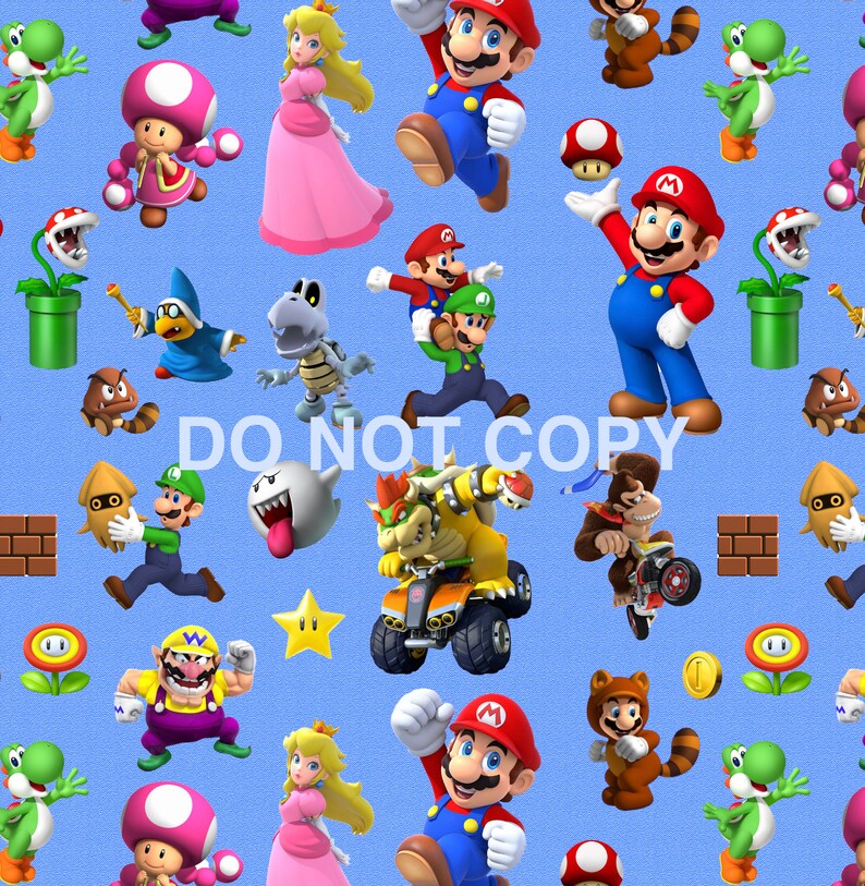 Super Mario Seamless Jeans Texture Digital Pattern - Etsy