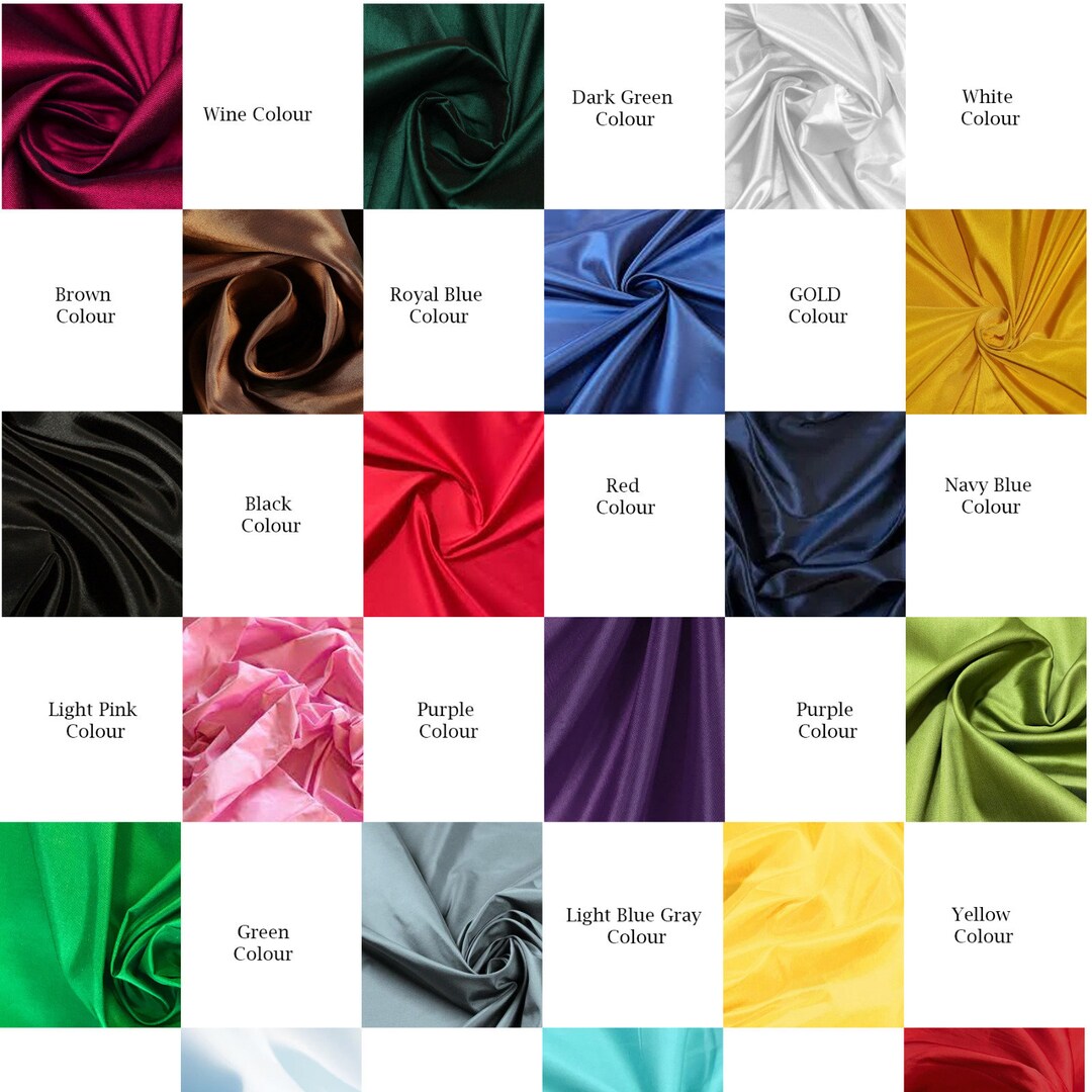 21 Colors Taffeta Fabric, Taffeta Gown Fabric, Plain Taffeta, Taffeta ...