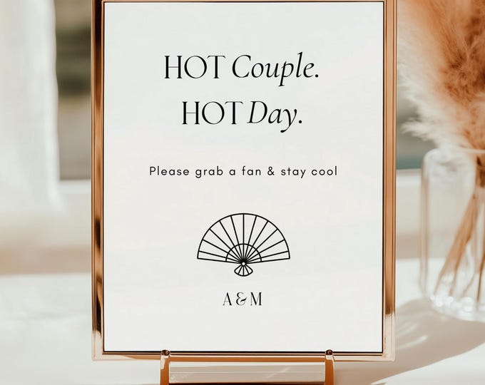 Modern Wedding Fan Sign Template, Funny Wedding Sign Fan Station Canva ...