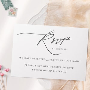 RSVP Wedding Website, RSVP Card With Number of Guests, Reply Card Rsvp ...