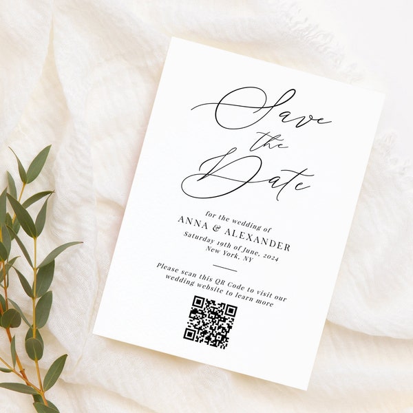 Save the Date Qr Code Template - Etsy