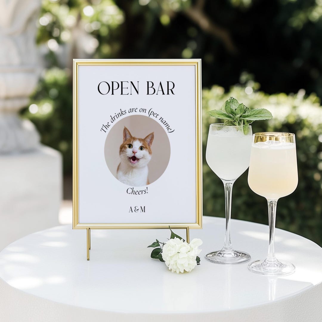 Open Bar Sign With Pets Canva Template, Printable Bar Menu the Drinks ...