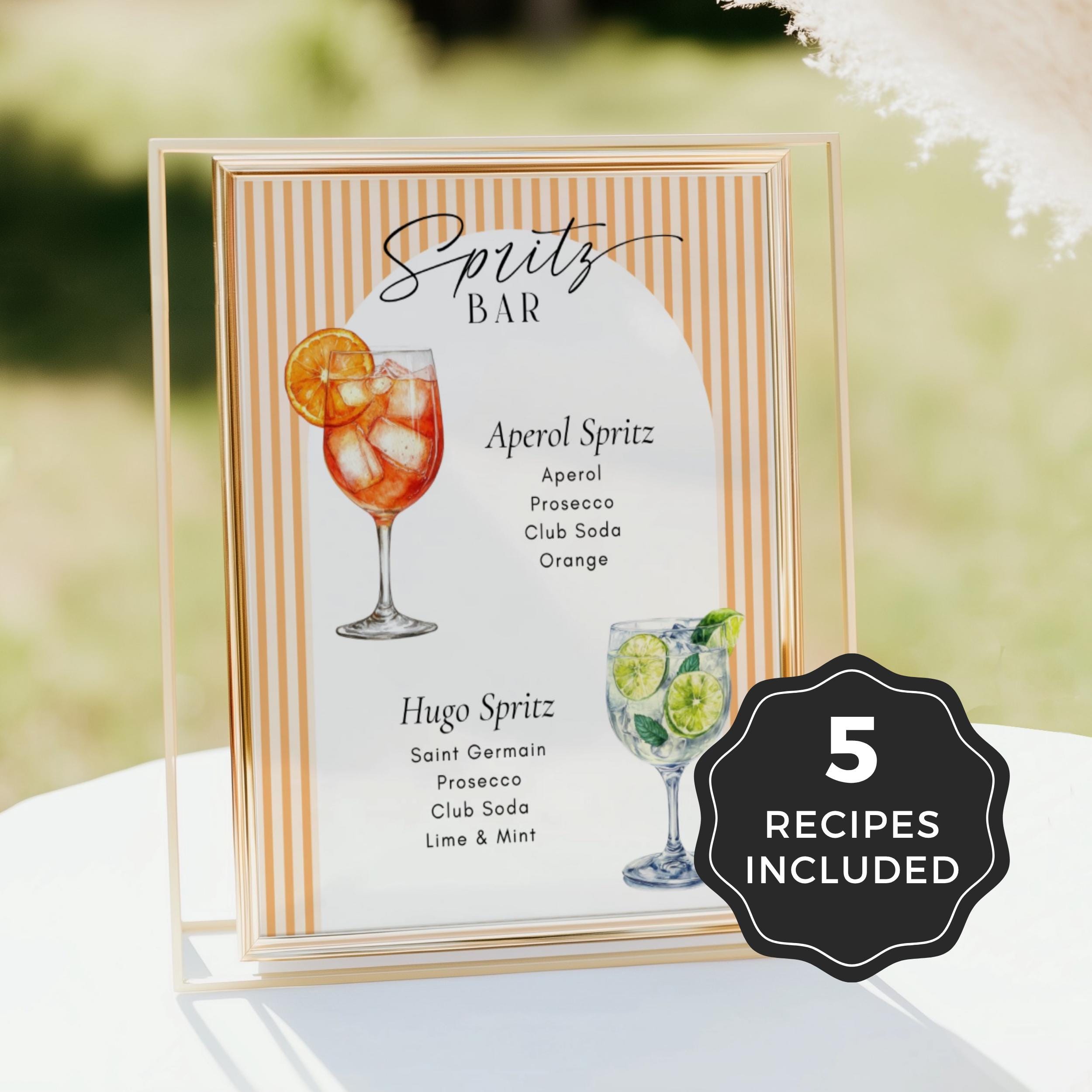 Aperol Spritz Hugo Spritz Sign Canva Template Editable, Signature ...
