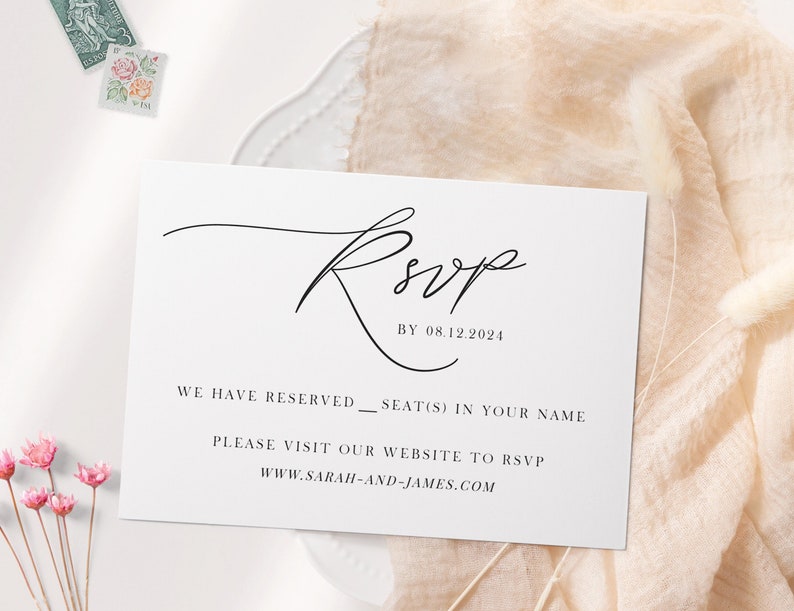 RSVP Wedding Website, RSVP Card With Number of Guests, Reply Card Rsvp ...