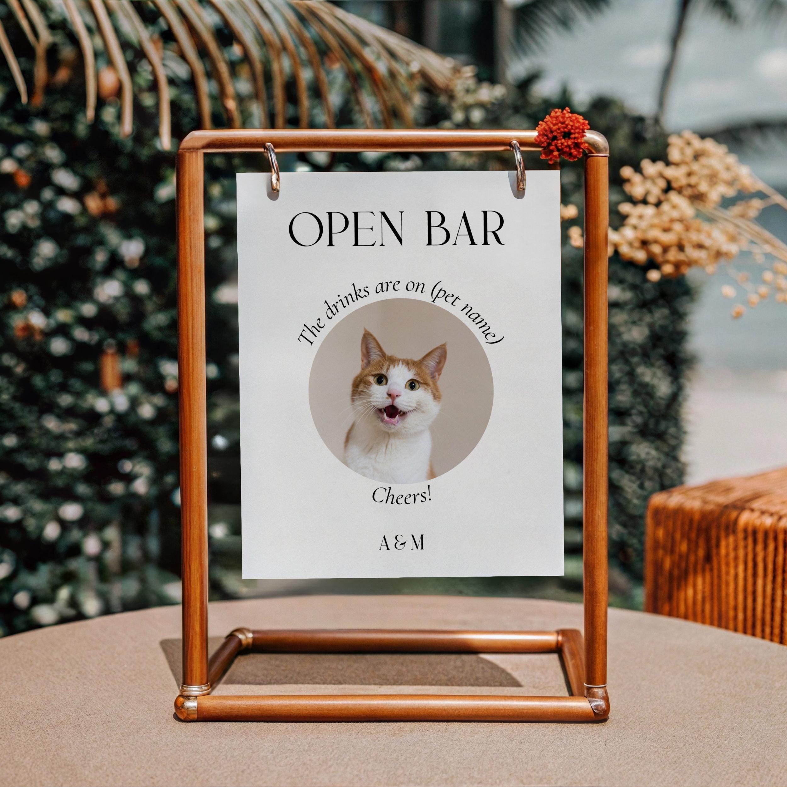 Open Bar Sign With Pets Canva Template, Printable Bar Menu the Drinks ...