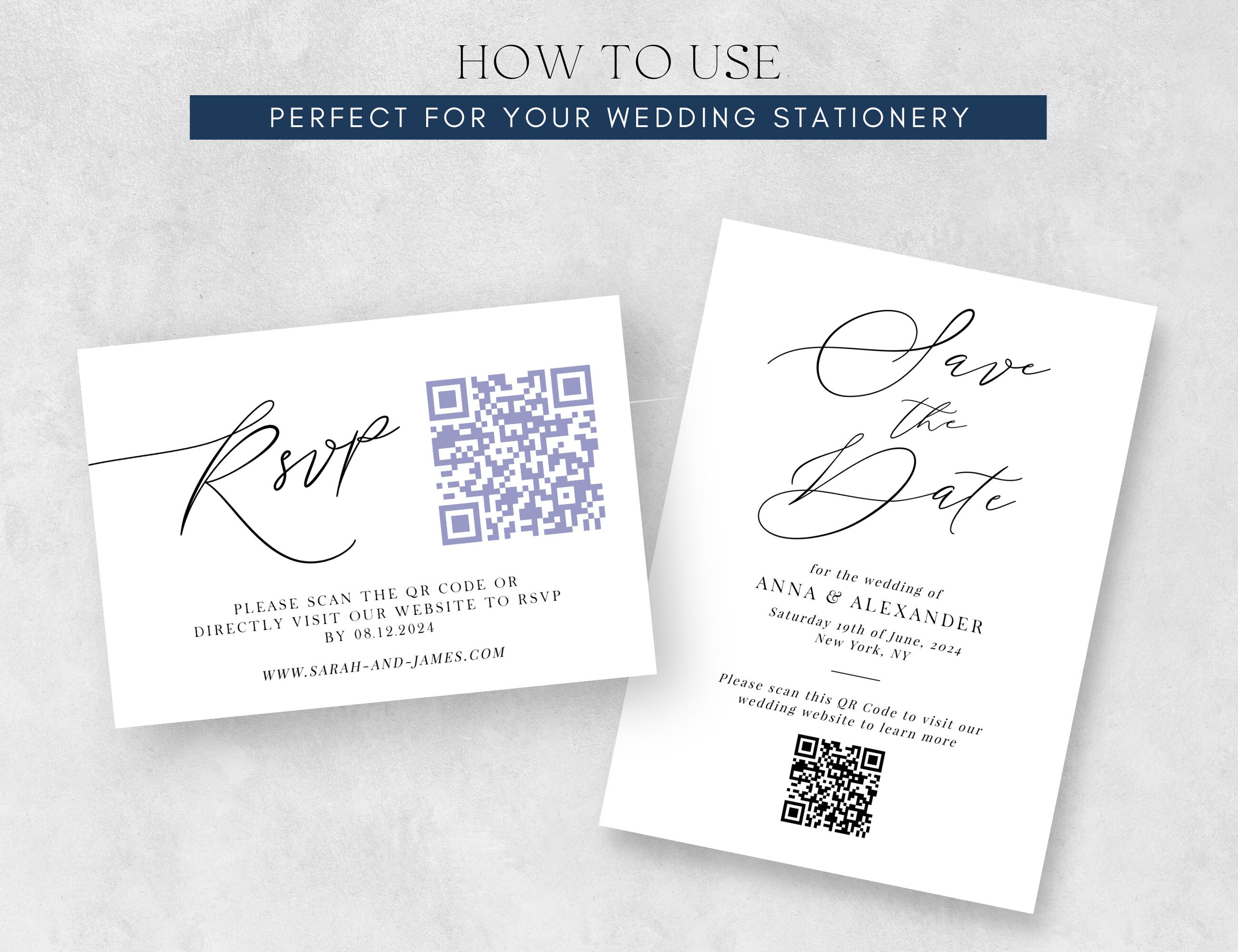 Custom Digital QR Code Png Download for Wedding Stationery, RSVP QR ...