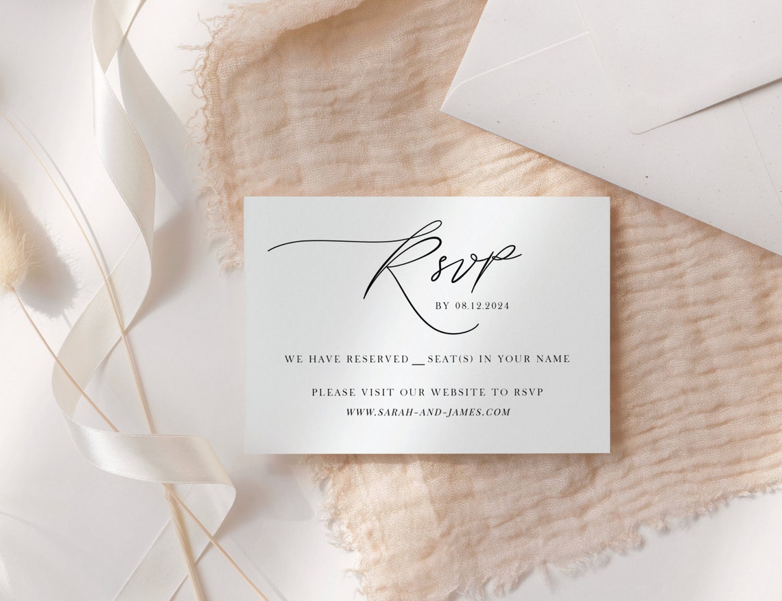 RSVP Wedding Website, RSVP Card With Number of Guests, Reply Card Rsvp ...
