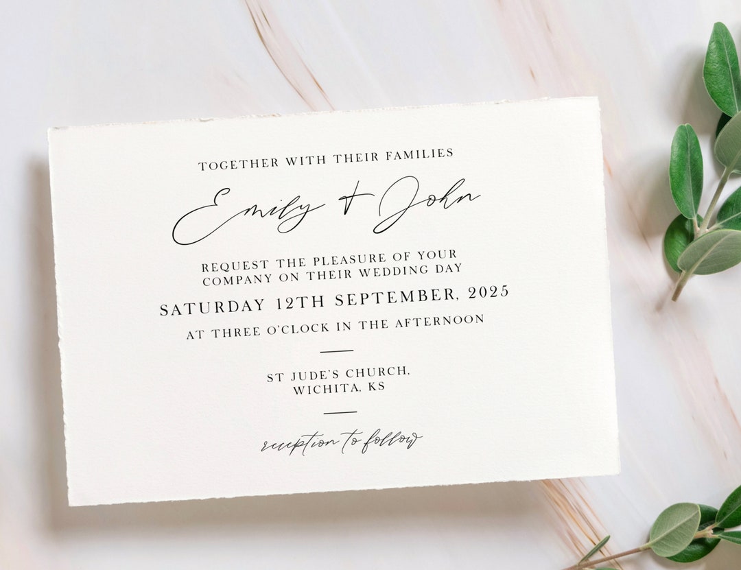 Landscape Wedding Invitation Template Minimalist Elegant - Etsy