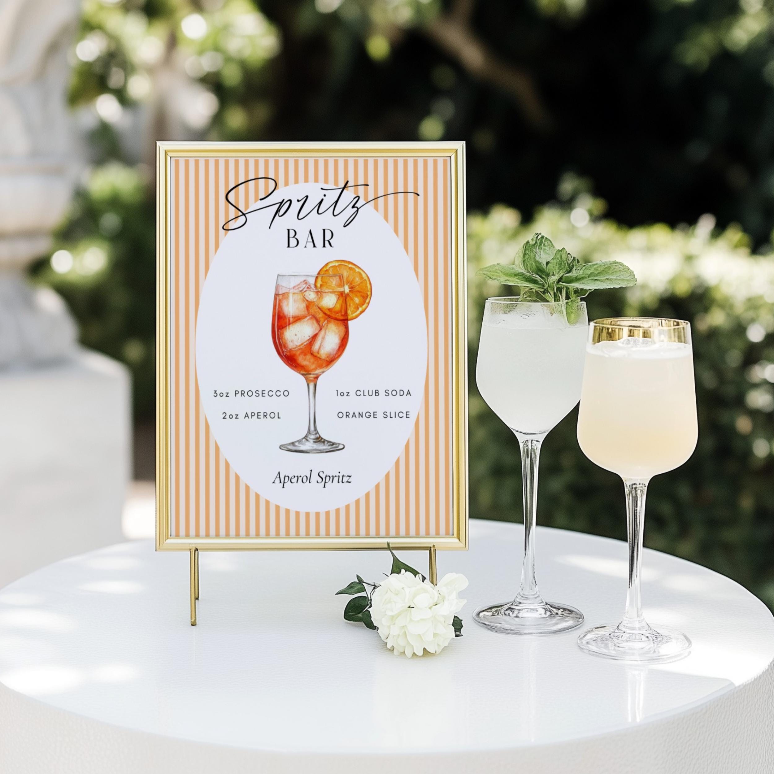 Aperol Spritz Bar Sign Canva Template Editable, Wedding Spritz ...