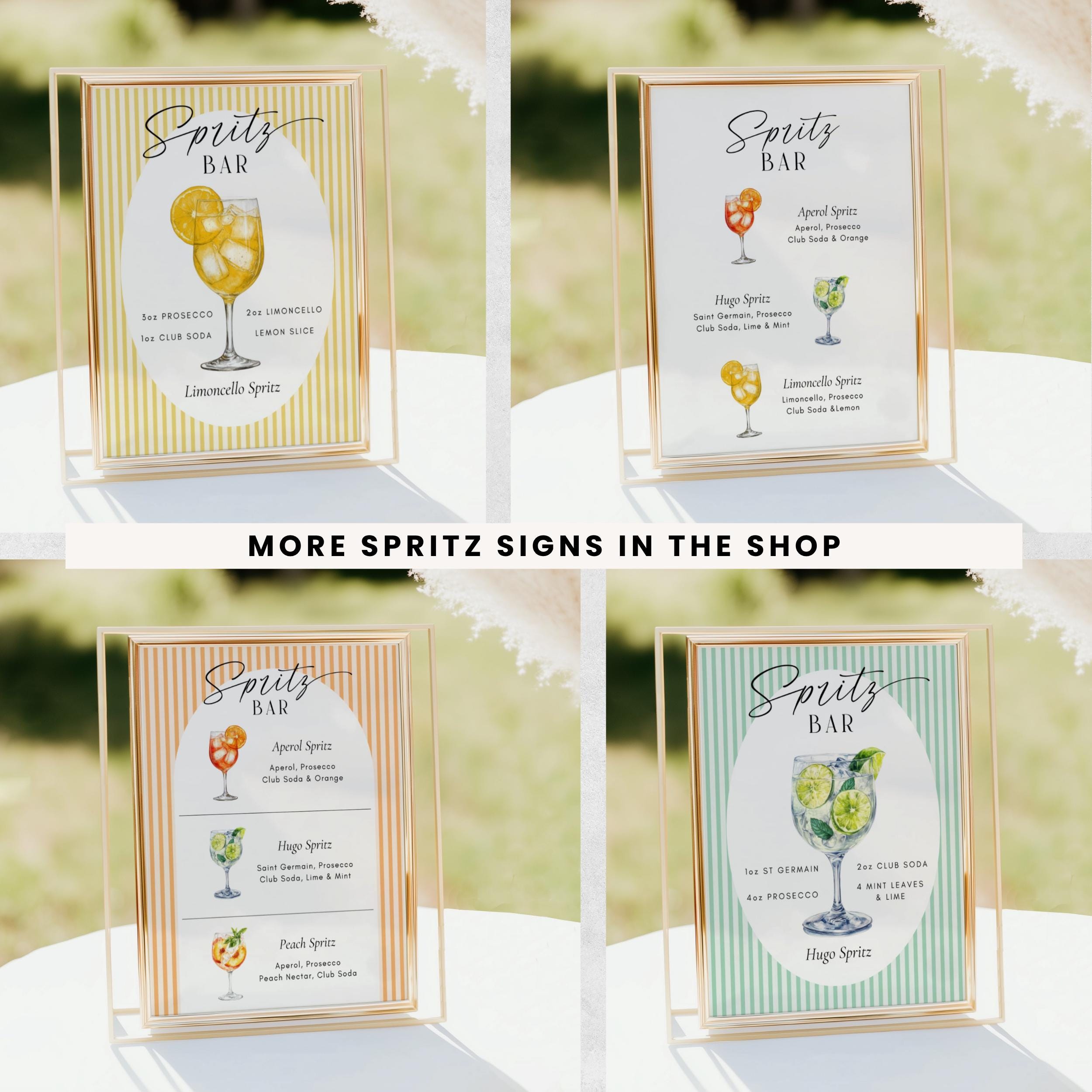Aperol Spritz Hugo Spritz Sign Canva Template Editable, Signature ...