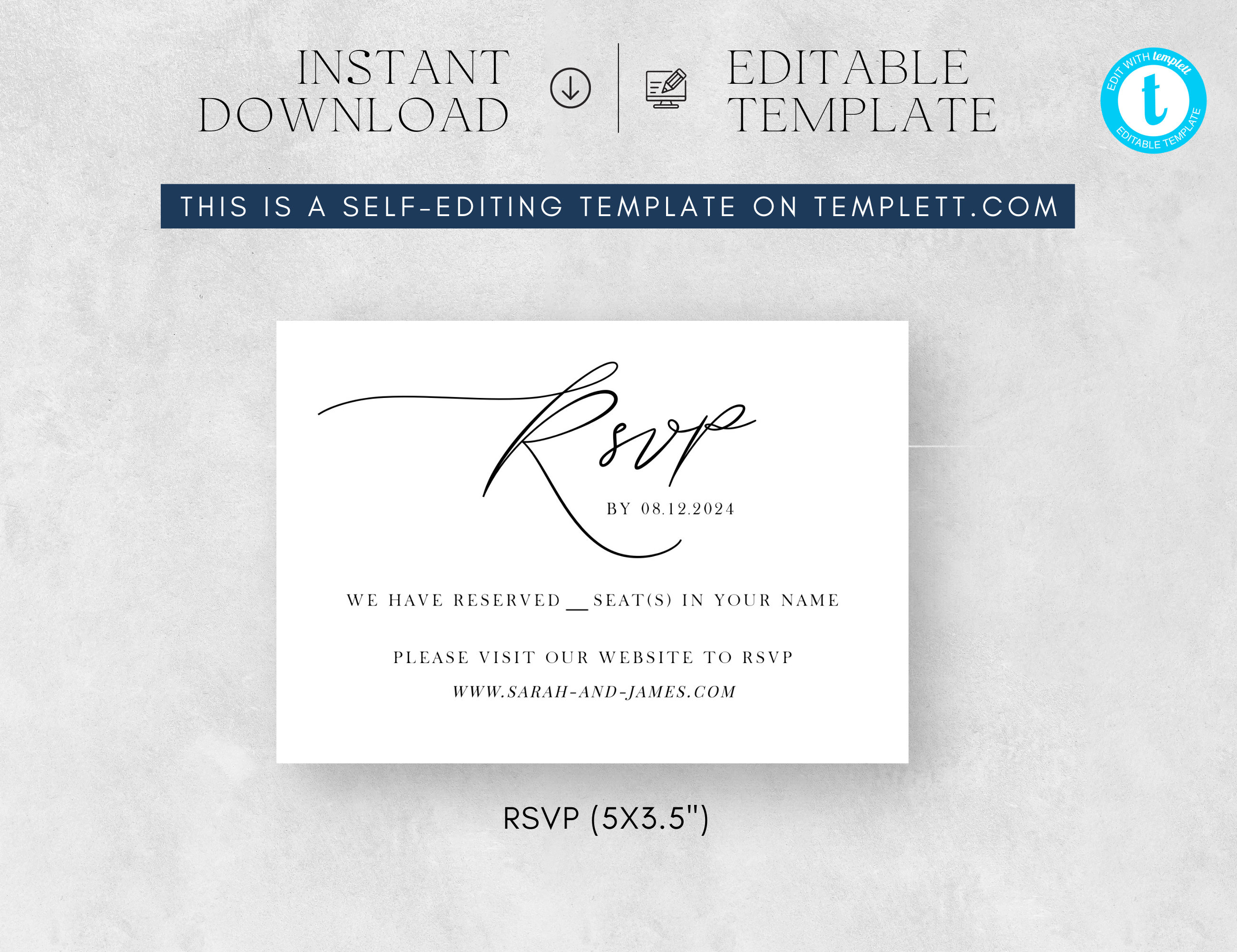 RSVP Wedding Website, RSVP Card With Number of Guests, Reply Card Rsvp ...