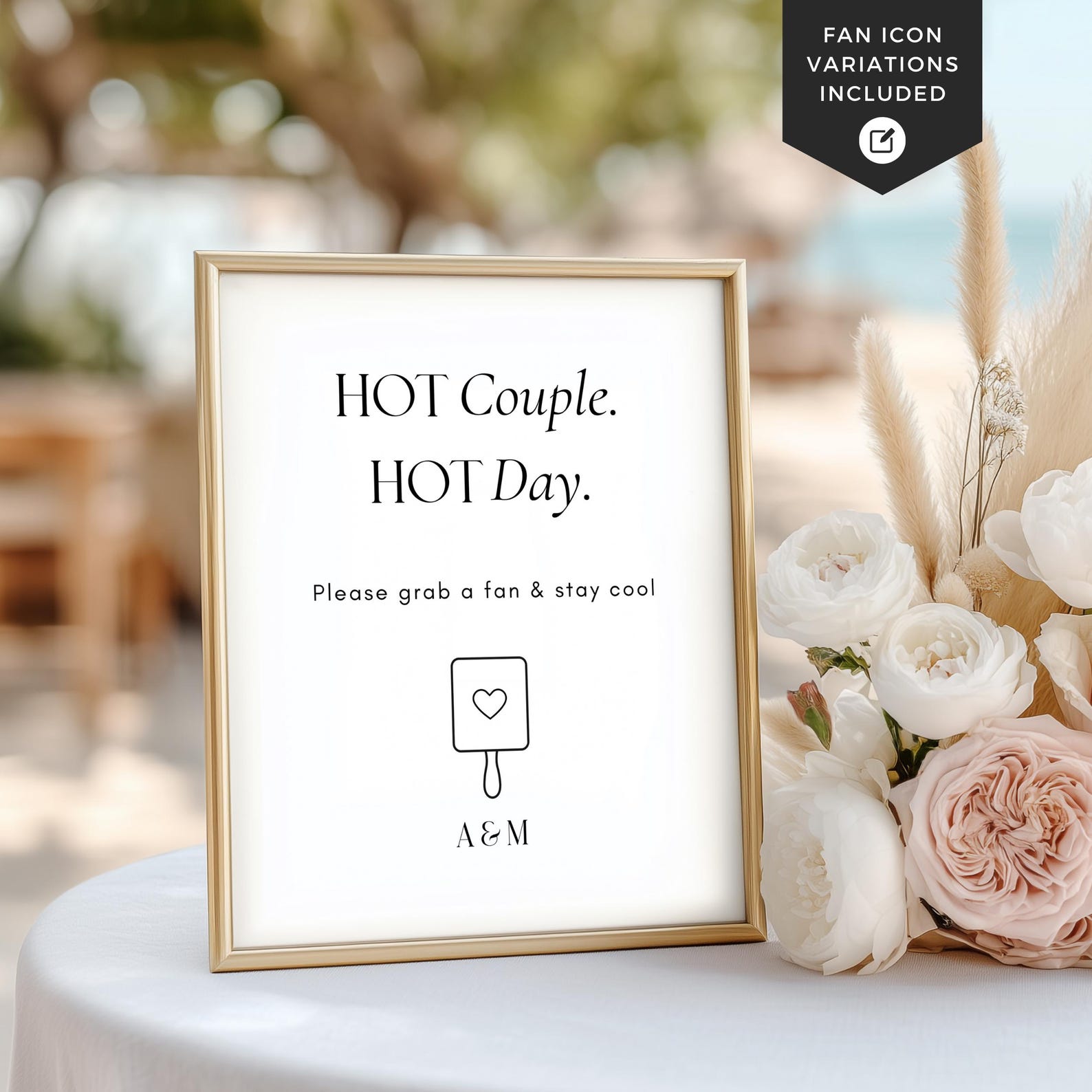 Modern Wedding Fan Sign Template, Funny Wedding Sign Fan Station Canva ...