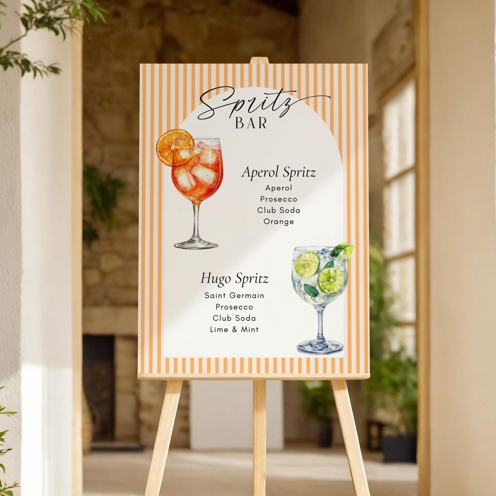 Aperol Spritz Hugo Spritz Sign Canva Template Editable, Signature ...