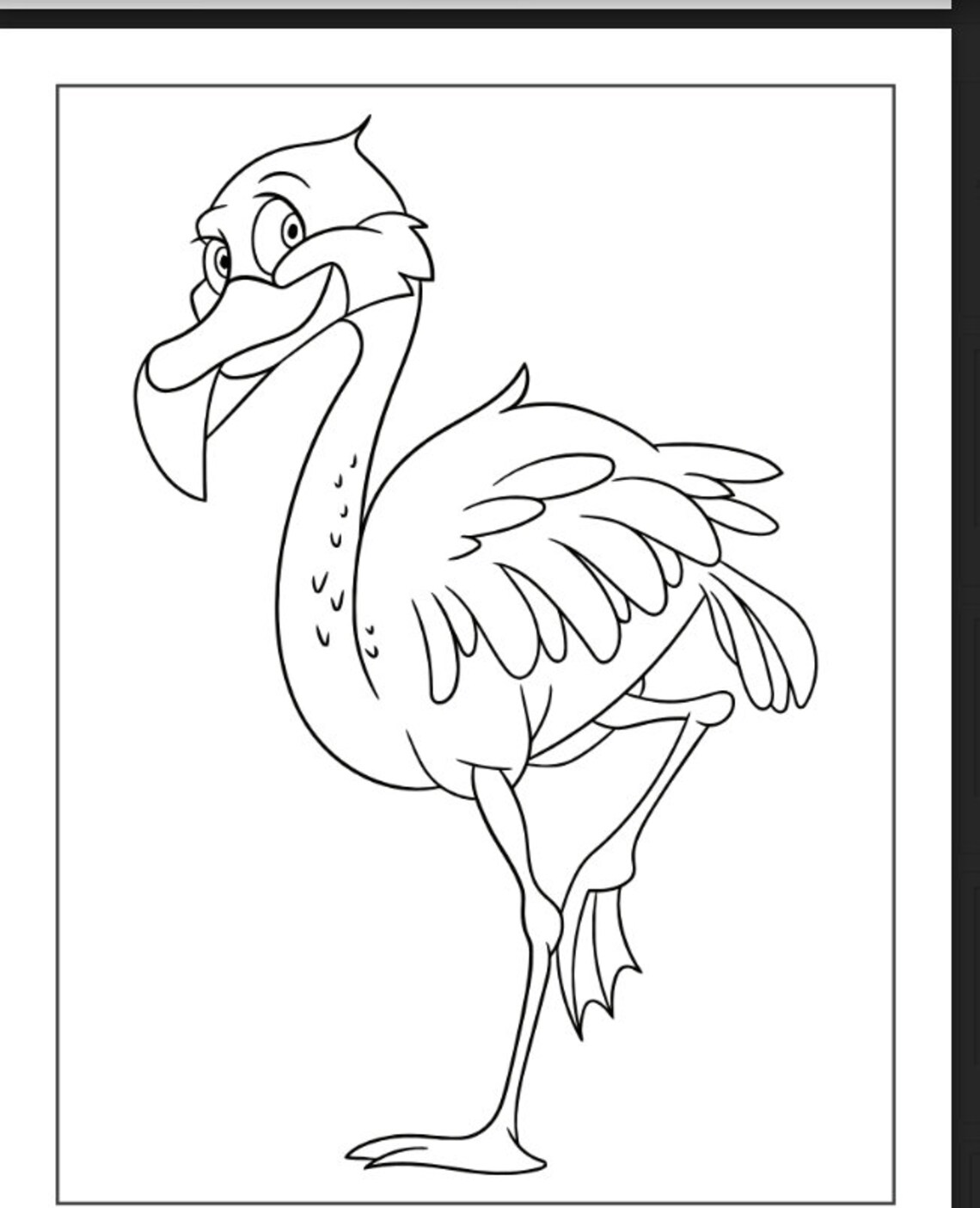 Kids Coloring Book | Digital Flamingo Coloring Printable, Childrens ...