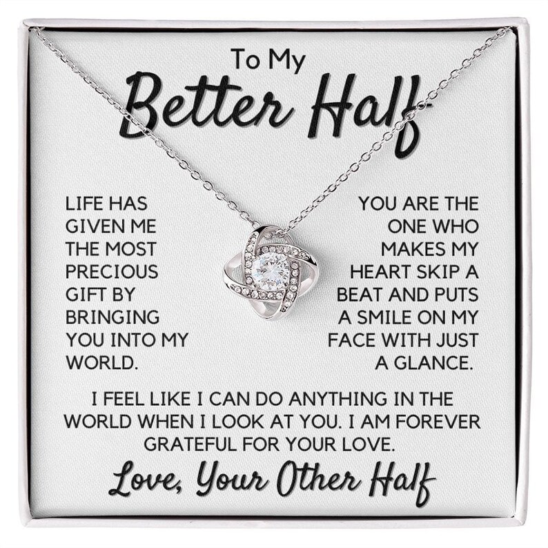 Gift to My Wife, Soulmate Y Better Half, Partner From Husband Necklace ...
