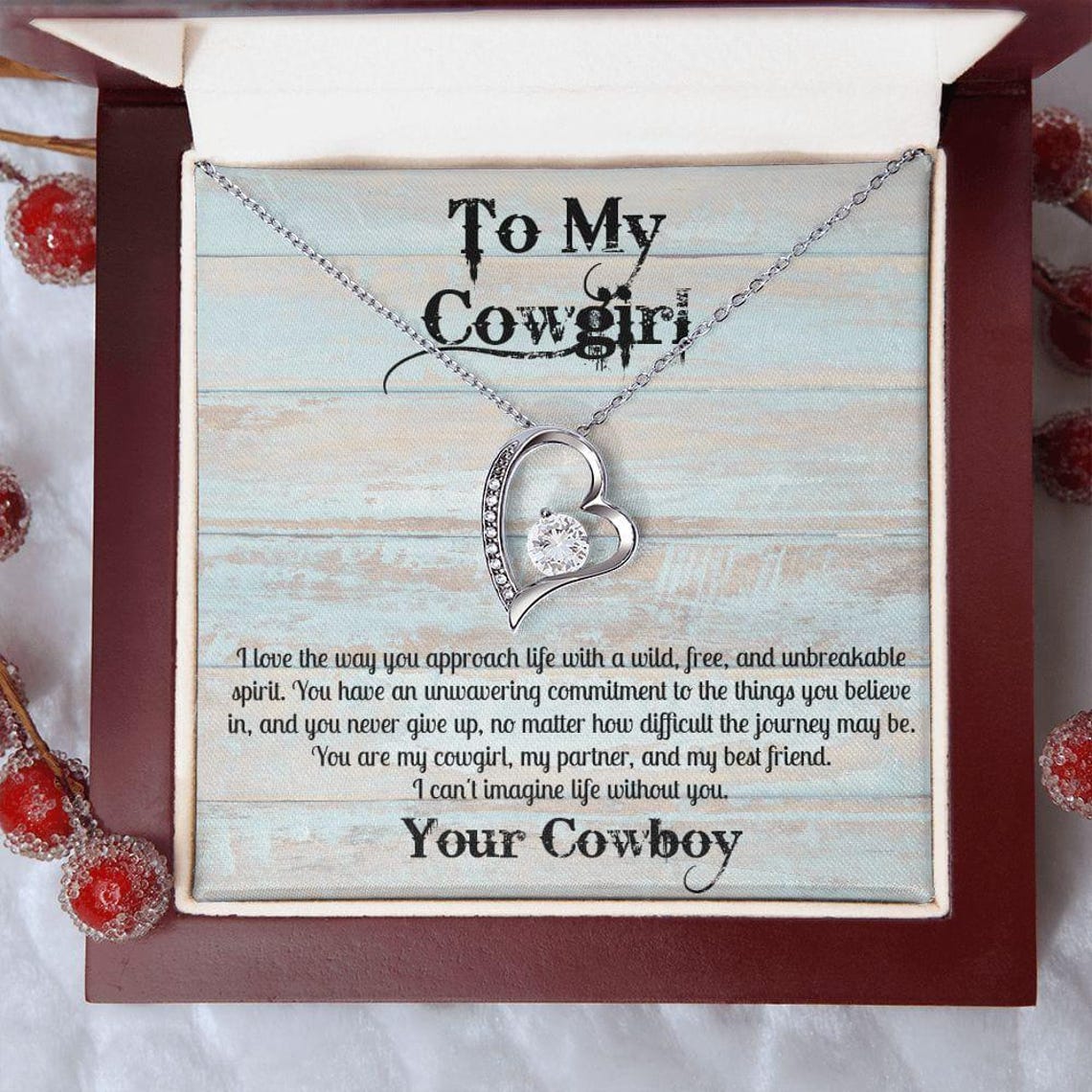 Products Cowgirl Gift | Necklace to My Cowgirl. From Cowboy, to ...
