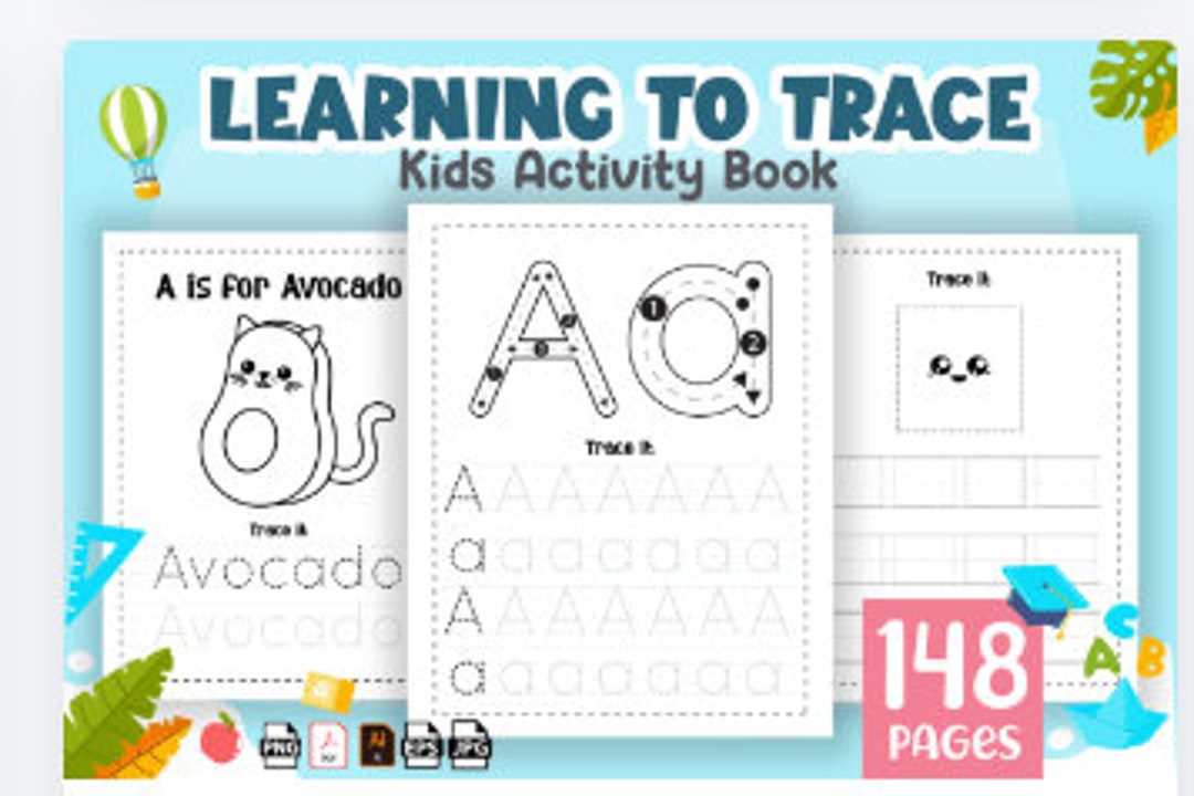 Kids Learning to Trace | Digital Download, Abc's, Activity Book ...
