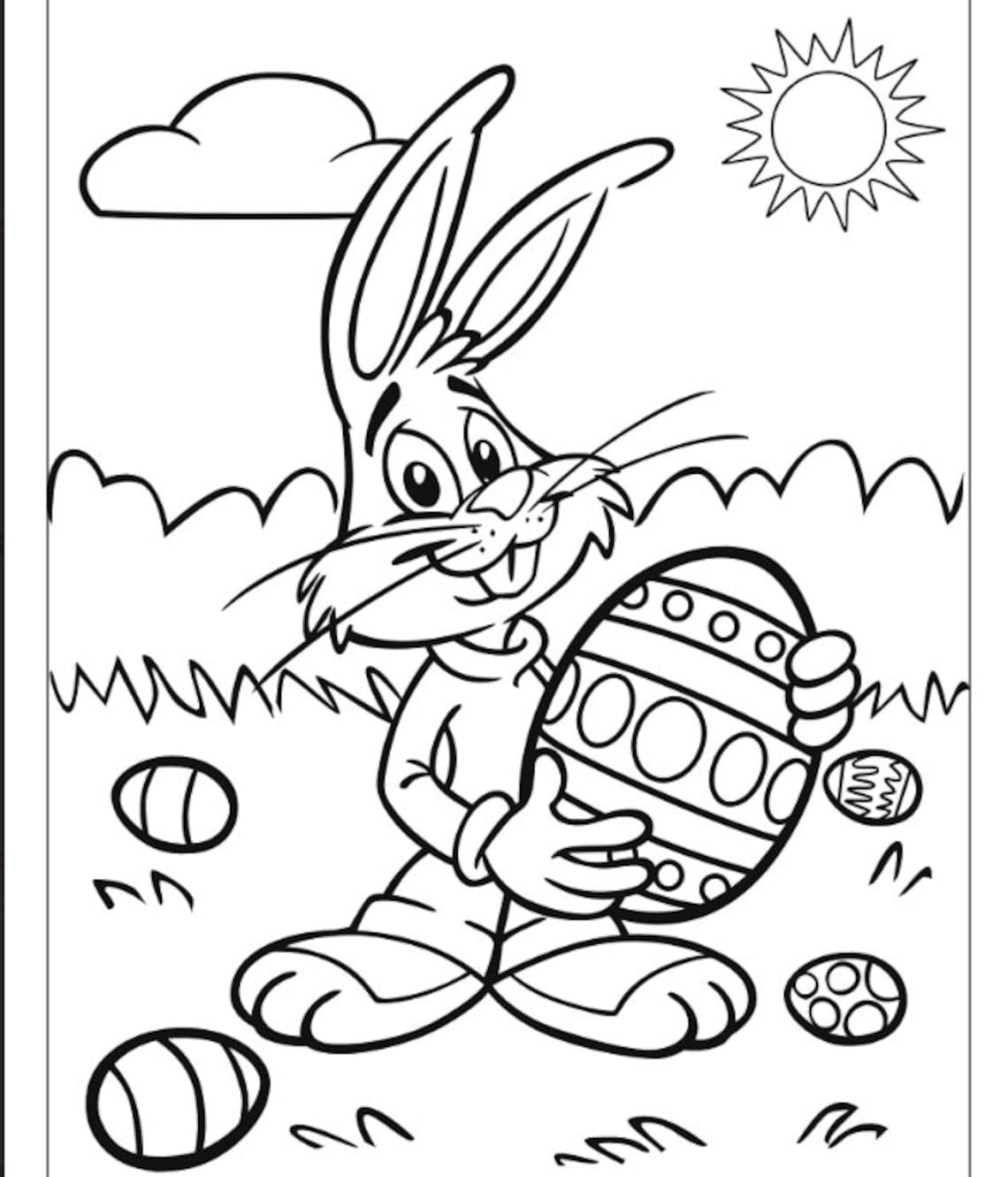 Kids Digital Coloring | Fun Easter Bunny Inspired Printable Coloring ...