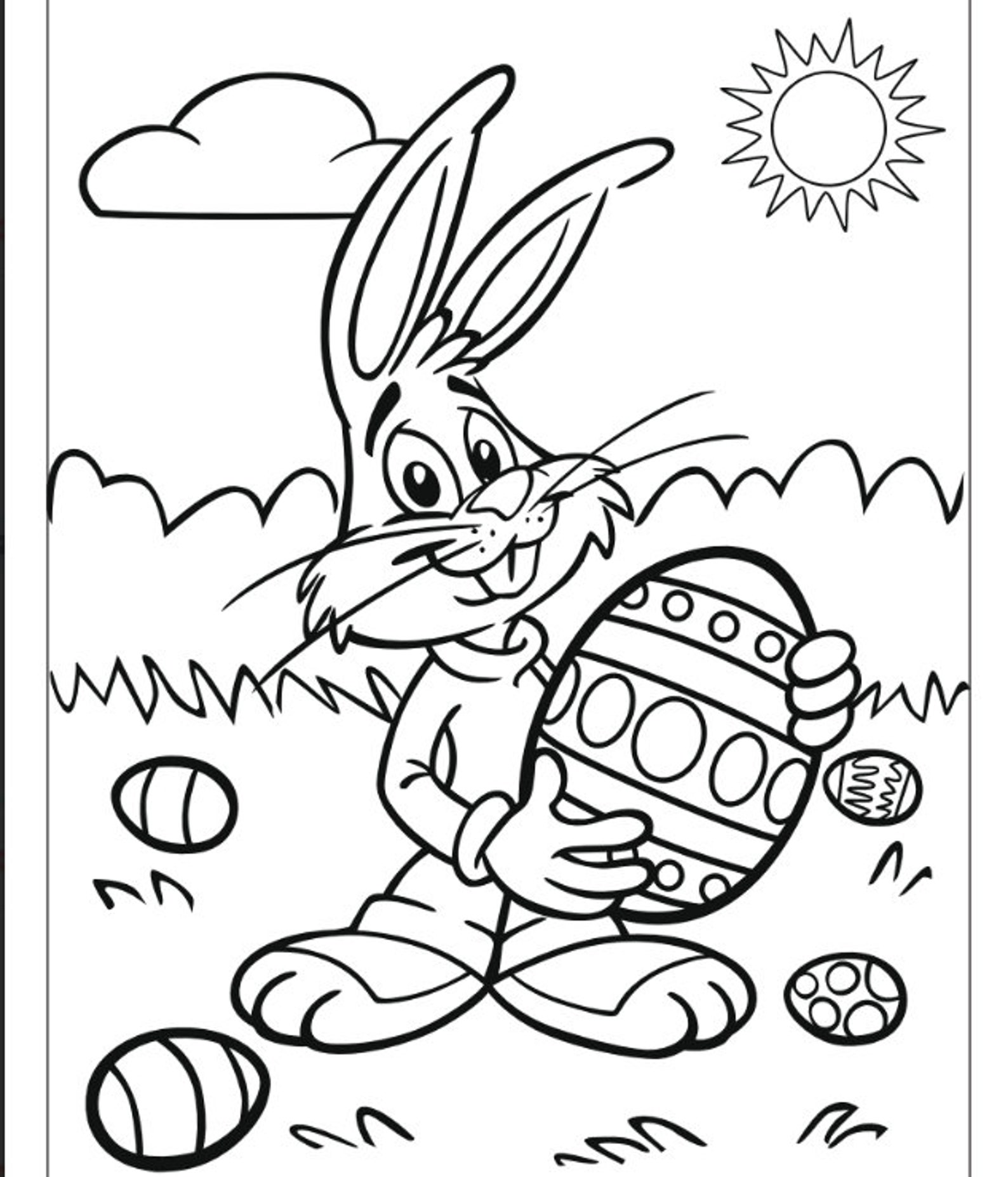 Kids Digital Coloring | Fun Easter Bunny Inspired Printable Coloring ...