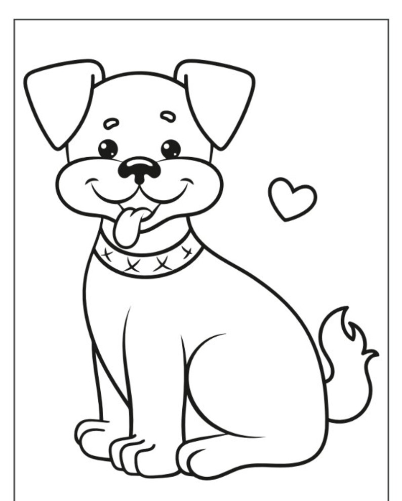 Kids Digital Coloring | Happy Funny Dogs Coloring Book, Printable Pages ...