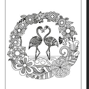 Kids Coloring Book | Digital Flamingo Coloring Printable, Childrens ...