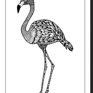 Kids Coloring Book | Digital Flamingo Coloring Printable, Childrens ...