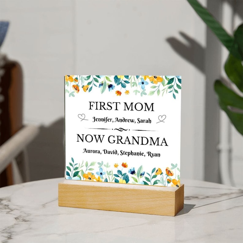 Grandma Gift | Personalized Family Tree Acrylic With Coloring Changing ...