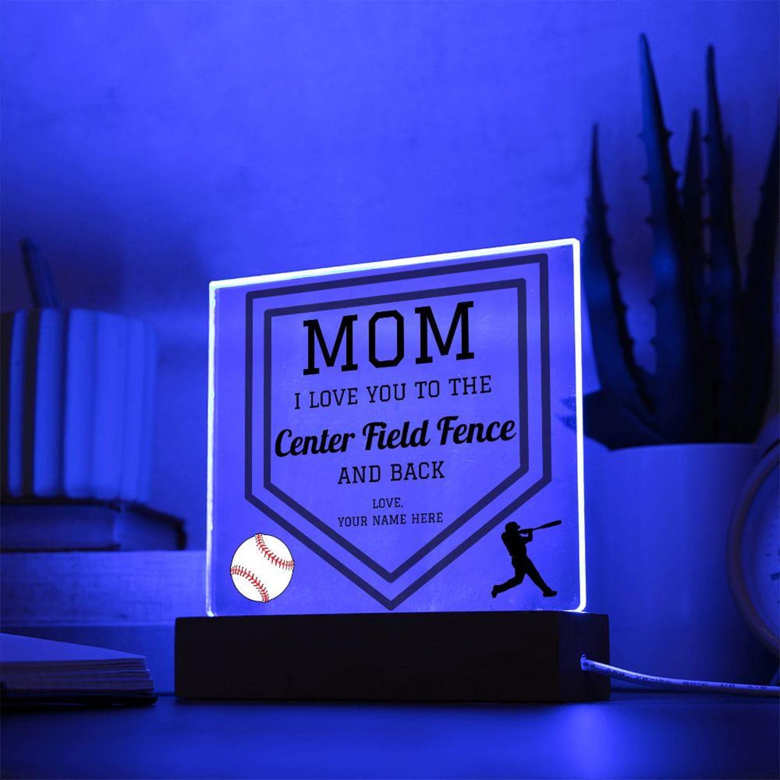 Mom Gift | Baseball Mom, Personalized, Sports Mom, Color Changing LED ...