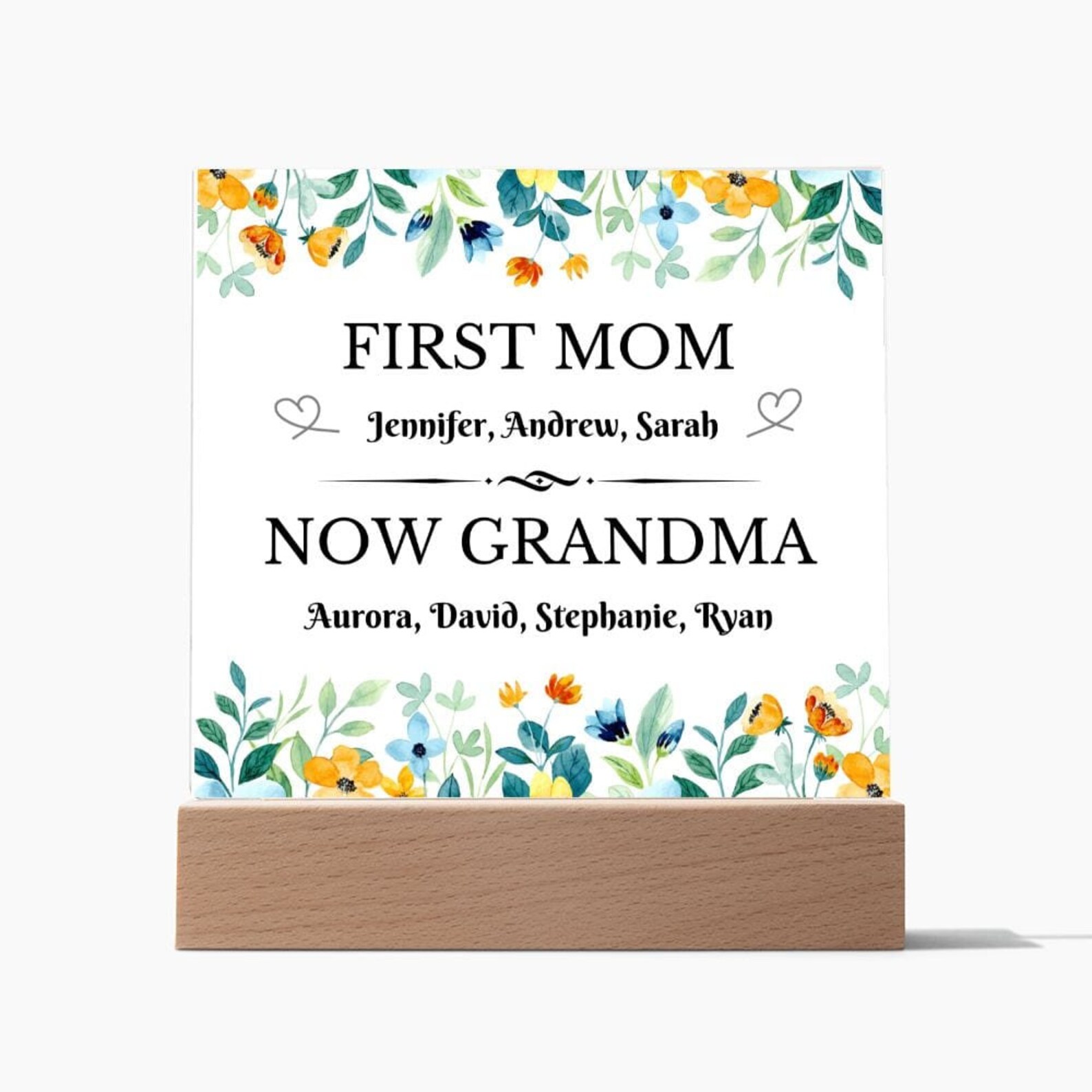 Grandma Gift | Personalized Family Tree Acrylic With Coloring Changing ...