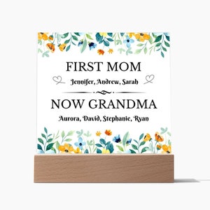 Grandma Gift | Personalized Family Tree Acrylic With Coloring Changing ...
