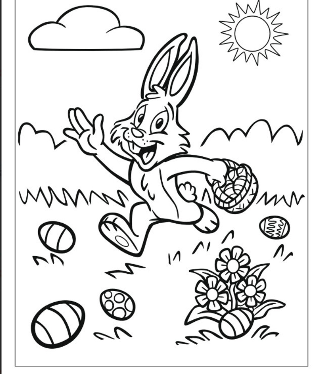 Kids Digital Coloring | Fun Easter Bunny Inspired Printable Coloring ...