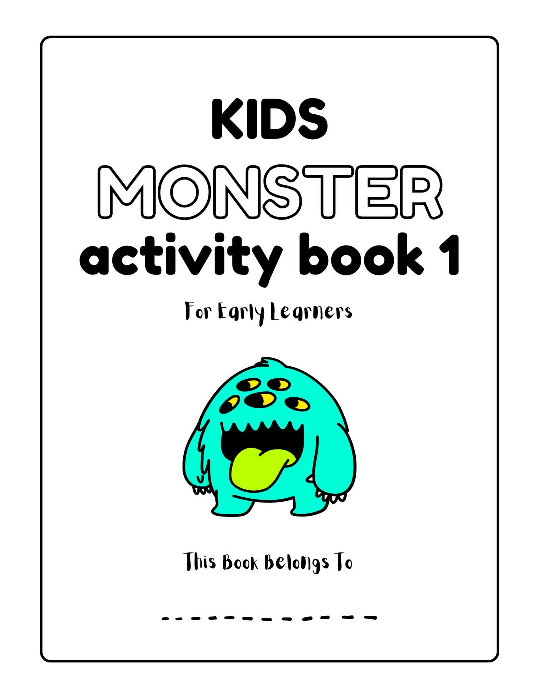 Kids Digital Fun | Printable Download Monster Activity Learning ...