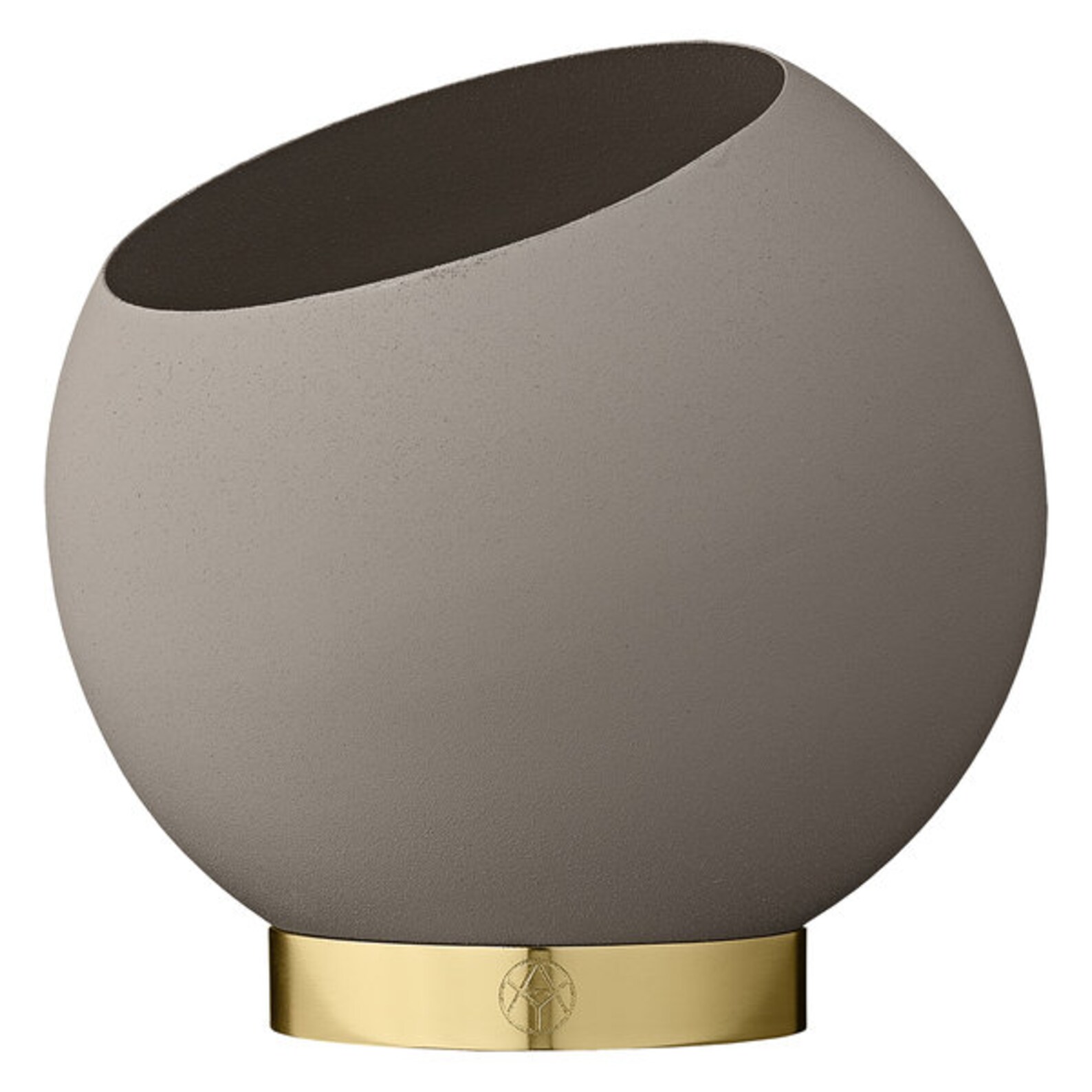 Elegant Luxury Taupe & Gold Globe Flower Pot - Modern Decor for Home or ...