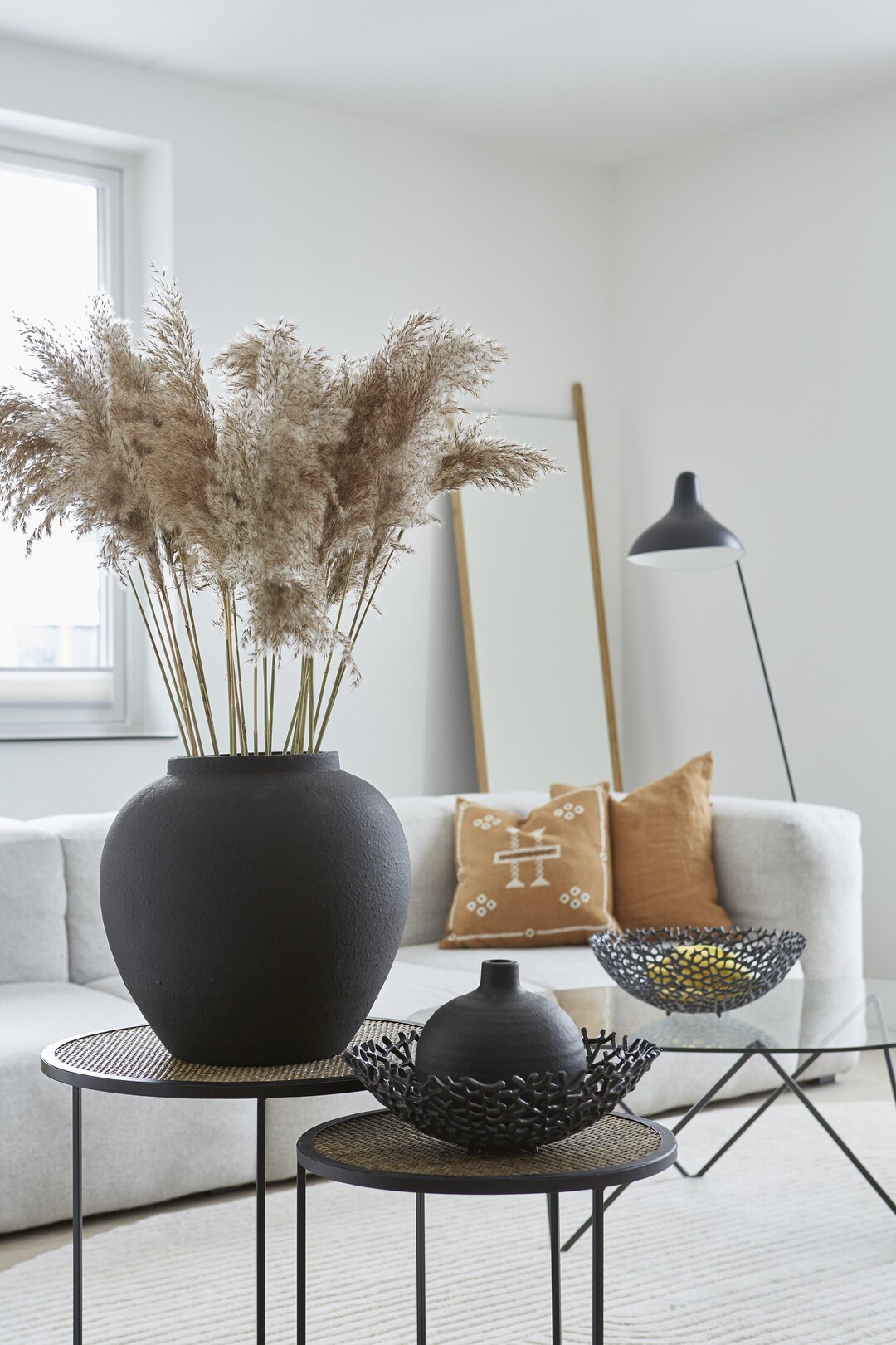 Sleek Black Large Ceramic Plant Pot - Modern Scandinavian Home Decor - Etsy