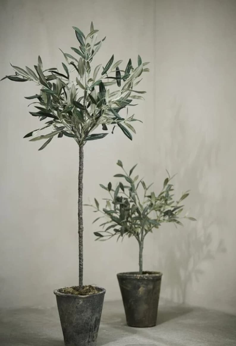 Small Realistic Artificial Olive Tree in Pot 44 Cm Mediterranean Home ...
