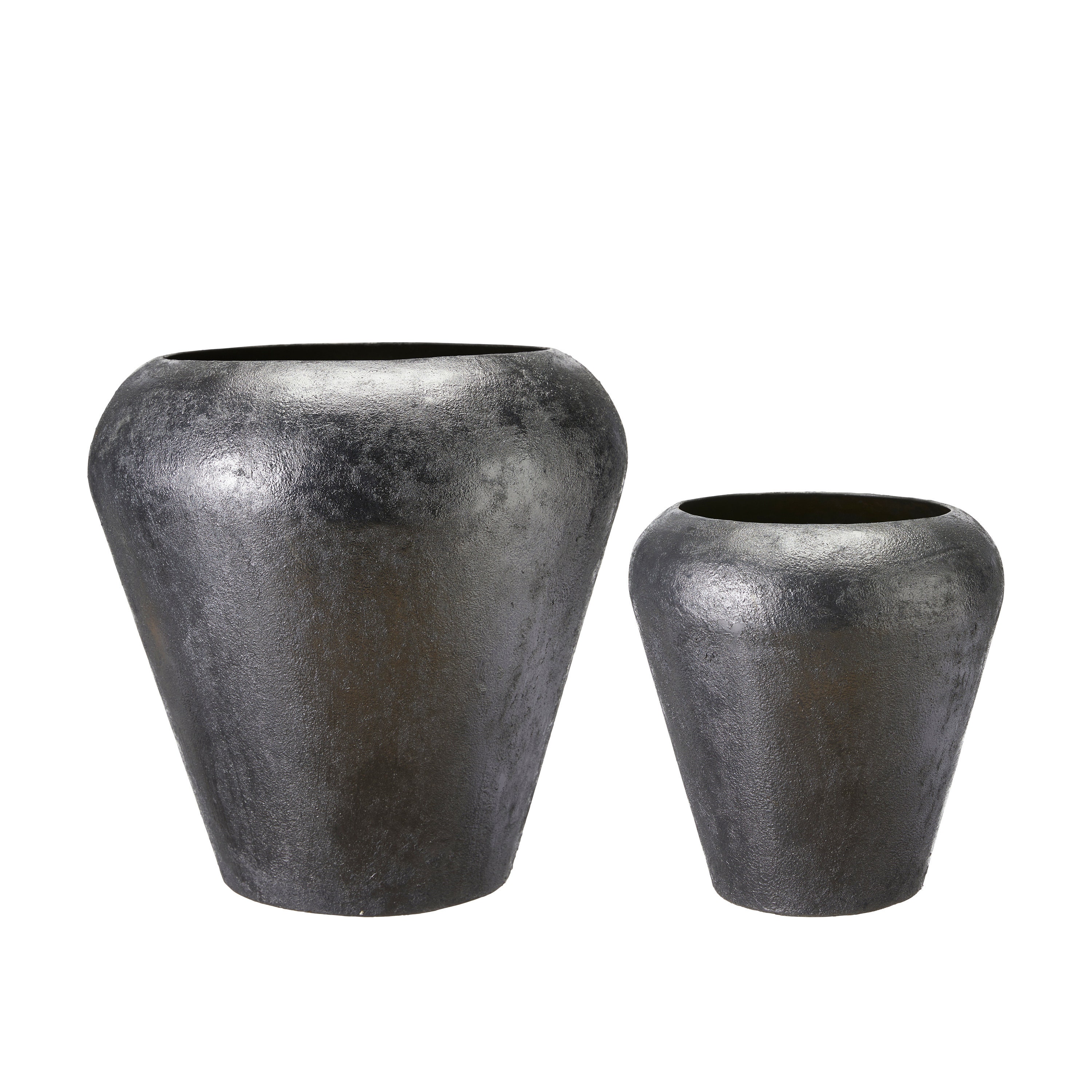 Elegant Set of 2 Large Black Iron Plant Pots Minimalist Home Décor - Etsy