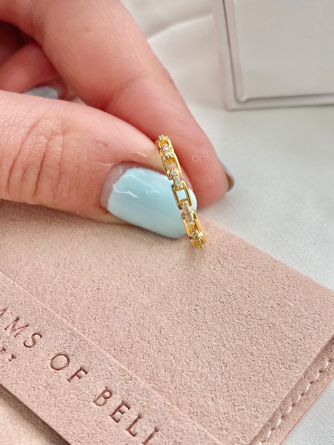 Ella Stackable Rings, Chain Gold Ring, Gold Plated Stackable Rings ...