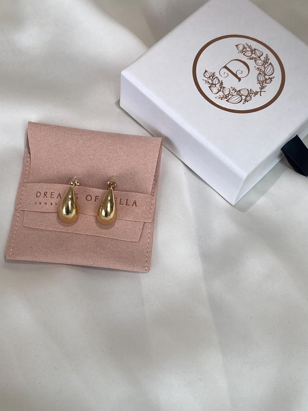 Bella Tear Drop Shaped Earrings in Gold, Trending Drop Earrings Plated ...