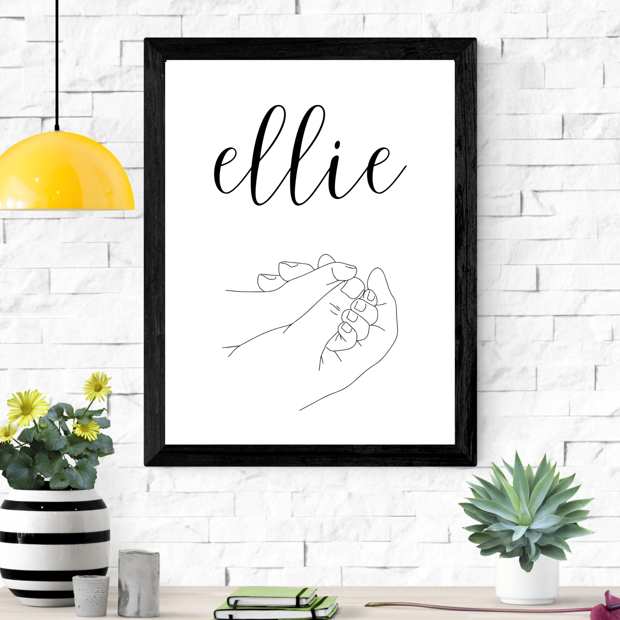 Personalised Baby Name Print Baby Hand New Baby Poster - Etsy
