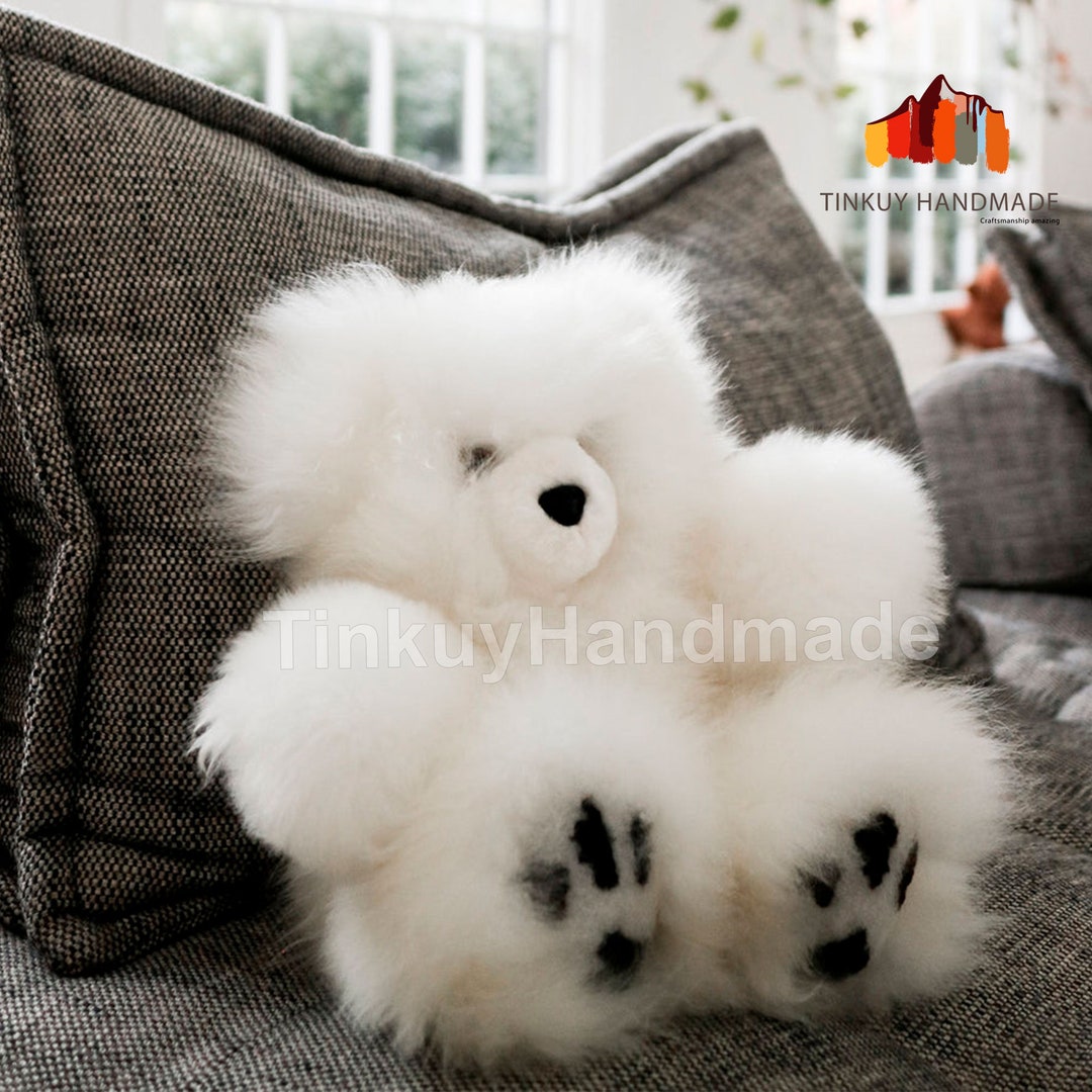 23 Inch White Baby Alpaca Bear, Large Alpaca Fur Teddy Bear,valentine ...