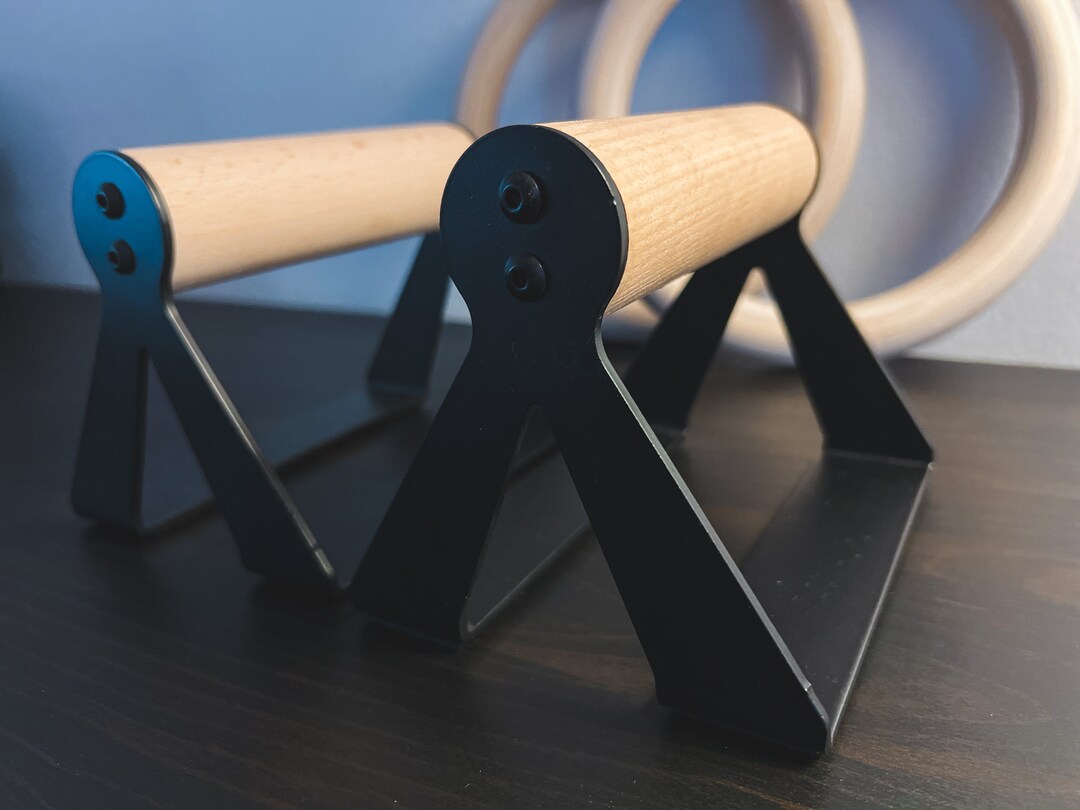 Wooden Parallettes With Metal Base Mini Handle Push Ups for - Etsy