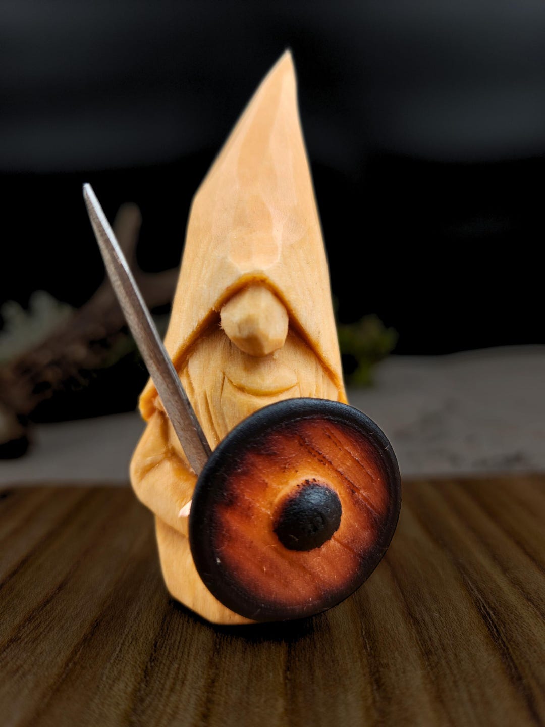 Viking Gnome – Hand-carved Wooden Nisse With Sword & Shield | Numbered ...