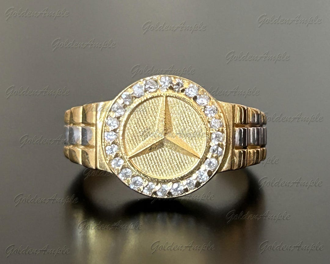Mercedes Benz Signet Ring, Solid 925 Sterling Silver Jewelry, Mercedes ...