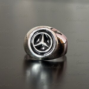 Mercedes Benz Ring, 925 Sterling Silver, Benz Signet Ring, Mercedes ...